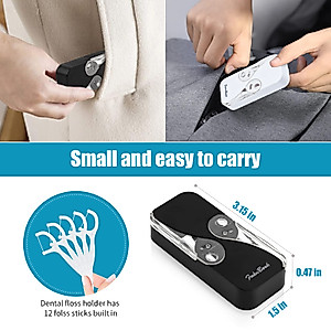 Dental Floss Portable Case Dental Floss Dispenser Automatic Dental Floss Picks Cases for Teeth Cleaning,Specialized Floss(Black+White)