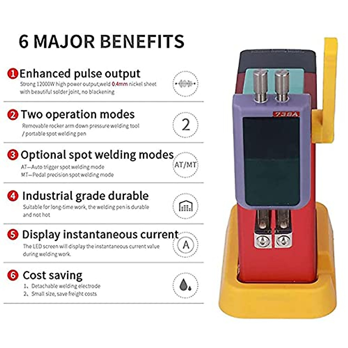 CHUNTIANMEI 801D Battery Welding Machine, Pulse Spot Welder, 12 KW Soldering Station Portable Pulse Welding Machine, for Battery Pack 18650 14500 Lithium Batteries