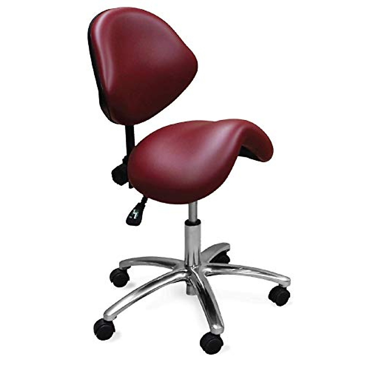 Dentists Unite Dental Doctor Stool, Saddle Seat and Contoured Posture Perfect Backrest