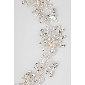 Coucoland Flower Girl Fairy Headpiece - First Communion Crystal Crown Tiara Hair Piece Baby Breath Headband for Wedding Brides Bridal Hair Accessories