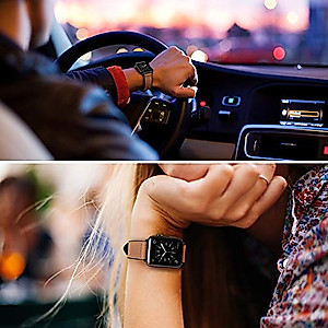 OUHENG Compatible with Apple Watch Band 49mm 45mm 44mm 42mm, Sweatproof Genuine Leather and Rubber Hybrid Band Strap for iWatch Ultra Series 8 7 6 5 4 3 2 1 SE2 SE, Brown Band with Black Adapter