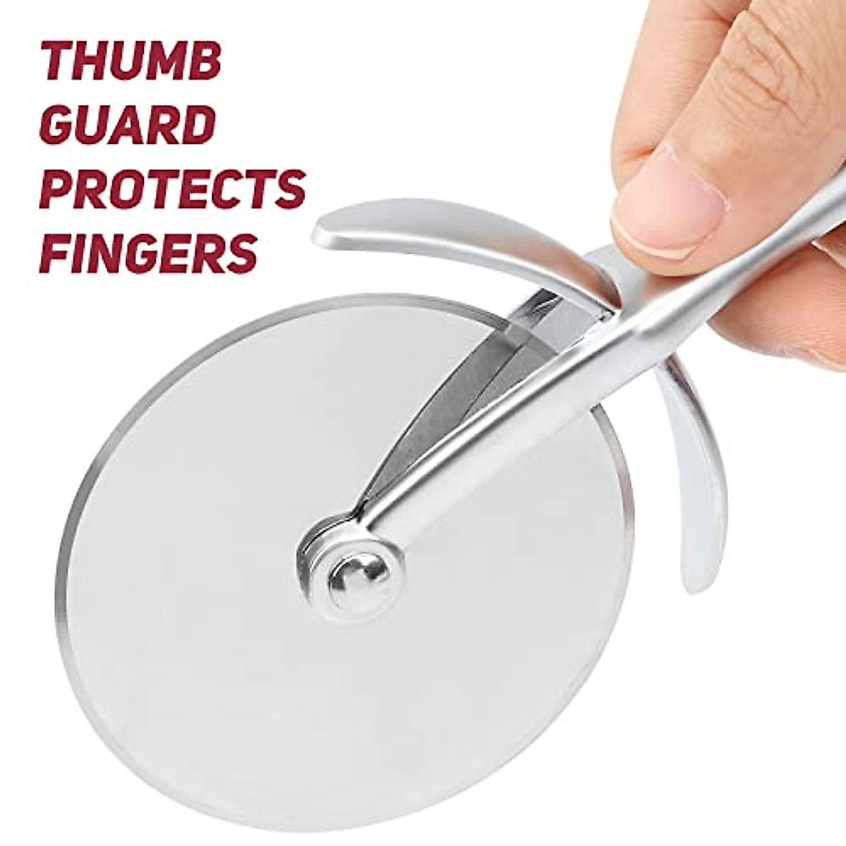 YNNICO Pizza Cutter with Ergonomic Handle, Stainless Steel Pizza Wheel Easy to Cut and Clean, Super Sharp Pizza Slicer, Dishwasher Safe