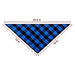 YHTWIN Funny Cute Cotton Blue Plaid Happy Birthday Dad Pet Dog Bandanas, Pet Birthday Party Decorations Supplies Dad Dog Birthday Triangle Bibs, Dog Lover Prop Pet Accessories Gift