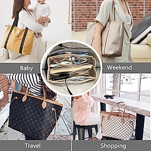 Lmeison Purse Organizer Insert, Bag in Bag Felt Fabric Handbag Organizer, 5 Sizes for Speedy Neverfull