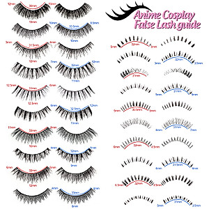 20 Pairs False Eyelashes, Top and Bottom Lashes Set, Wispy Mink Lashes Lower Lashes, Faux Mink Anime Lashes Reusable Lashes for Cosplay with Eyelash Applicator