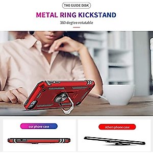 iPod Touch 7 Case, iPod Touch 6th Generation Case for Girls, iPod Touch 5 Case with [2Pack] Screen Protector, LeYi Military Grade Phone Case with Kickstand for Apple iPod Touch 7th/6th/5th Gen，Red