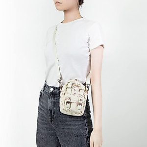 Doughnut Macaroon Tiny The Mystic Club Series 1L Women Girl Casual Crossbody Cell Phone Bag Purse Handbag (Cream x Brick)