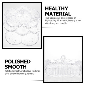 Cabilock Compartment Serving Trays for Food Snack Serving Tray with Lid Decorative Appetizer Tray Serving Plates Round Dishes for Dried Fruits Nuts Candies Fruits