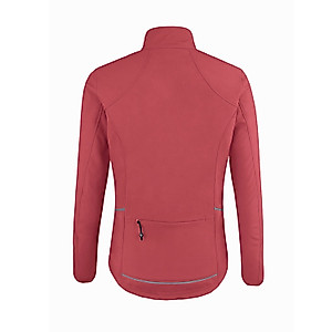 BALEAF Women's Cycling Jacket Windproof Thermal Winter Running Cold Weather Gear Waterproof Softshell Warm Rose Red Size XXL