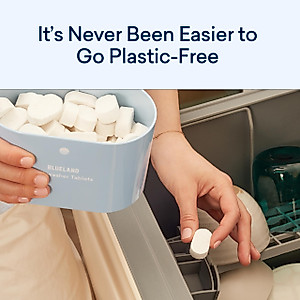 BLUELAND Dishwasher Detergent Tablets, 60 Count, Unscented 100% Plastic-Free Eco Friendly Dishwashing Pods, Natural, Sustainable