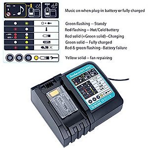 Biswaye 18V Battery Charger DC18RC DC18RA Compatible with Makita 14.4V-18V LXT Lithium-ion Battery BL1815 BL1830 BL1850 BL1820B BL1860 BL1840 BL1430 BL1415