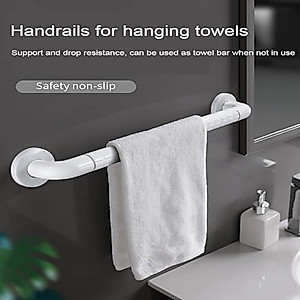 Psmpeng Bathroom Grab Rails 304 Stainless Steel Shower Handle Bathtub Grab Bar with Safety Circles Handrail ?for Elderly Disabled Toilet Seniors Kitchen(Black,30cm)