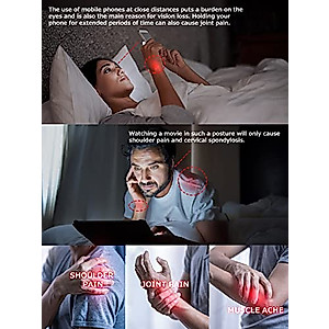 CACENCAN Phone Holder for Bed, Magnetic Phone Stand for Desk, 360° Rotation, MagSafe Cell Phone Stand, Clip Mountable Tablet Stand for Bed, Mic Boom Arm, Compatible with All Phone, Tablets-Space Black