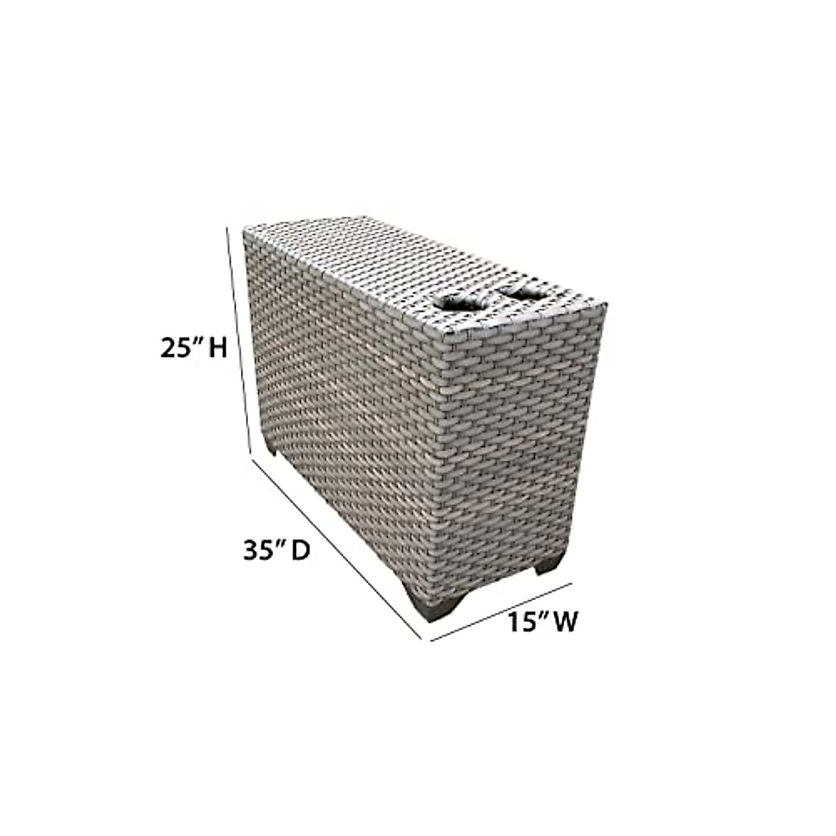 TK Classics Florence Sectional Seating Group with Cushions 9 Piece Outdoor Wicker Patio Furniture Set, Navy