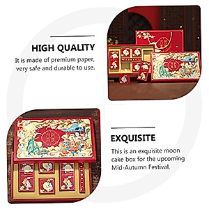 Abaodam 1 Set Moon Cake Box Dessert Containers Mini Paper Cups Mini Muffins Mooncake Packaging Box Christmas Muffin Boxes Bakery Wrapping Box Mid-autumn Festival Supply Moon Cake Case Gift