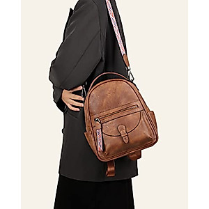 FADEON Mini Backpack Purse for Women, Designer Leather Cute Roomly Small Backpacks, Ladies Shoulder Backpack Fashion Handbag