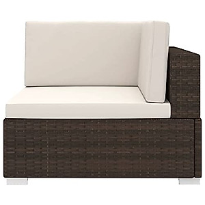 DYRJDJWIDHW Sectional Corner Chair Patio Furniture,Outdoor Patio Furniture,Patio Furniture Set, Patio Chairs,Outdoor Furniture,with Cushions Poly Rattan Brown