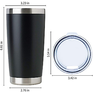 DOMICARE 20oz Stainless Steel Tumbler Bulk with Lid, Double Wall Vacuum Insulated Travel Mug, Powder Coated Coffee Cup (Mix, 12)