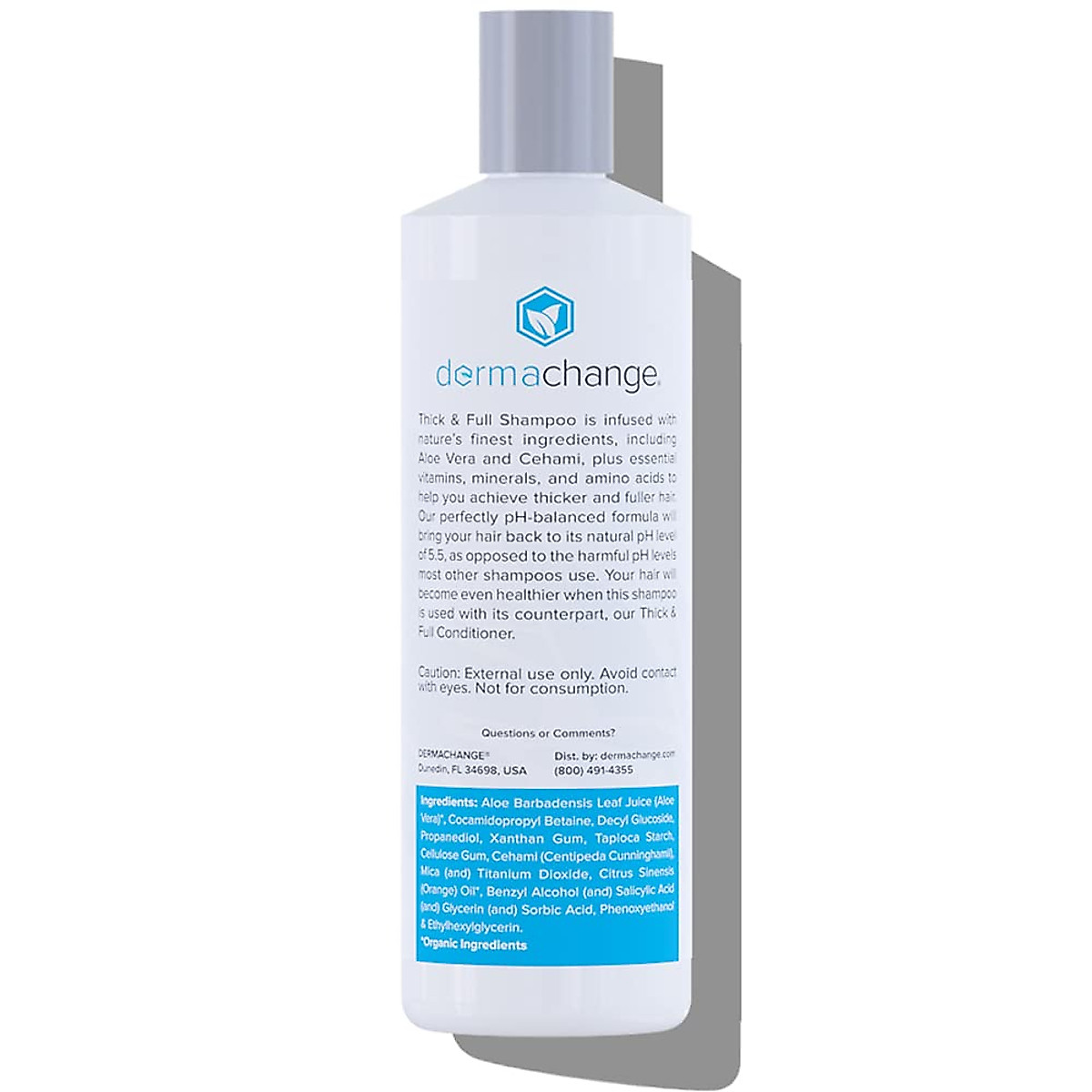 Hair Growth Shampoo for Thining and Hair Loss - Sulfate Free for Men and Women - Shinier, Volumizing and Thickening Shampoo for Color Treated Hair with Aloe Vera (16oz)