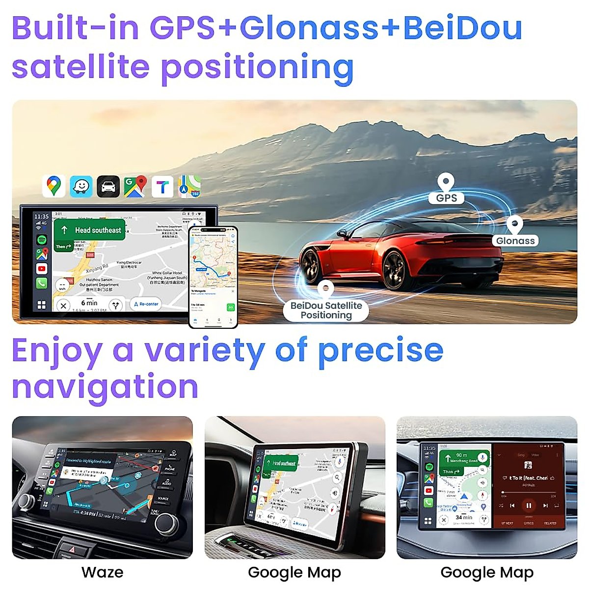 Carlinkit CarPlay Ai Box Android 13.0 System Wireless CarPlay Android Auto QCM6125 8-core 8G+128G, Multimedia Box Spotify/Netflix/YouTube Car Video, GPS+Glonass/Google Play Download Apps