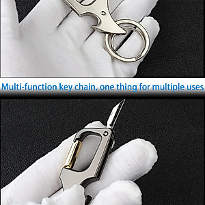 OHEMDI 1 Pack car Key Chain Bottle Opener Keychain and Package Opener Keychains for Men and Women(Black, 1)