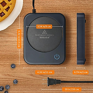 VOBAGA Coffee Mug Warmer, Electric Coffee Warmer for Desk with Auto Shut Off, 3 Temperature Setting Smart Cup Warmer for Heating Coffee, Beverage, Milk, Tea and Hot Chocolate (No Cup)