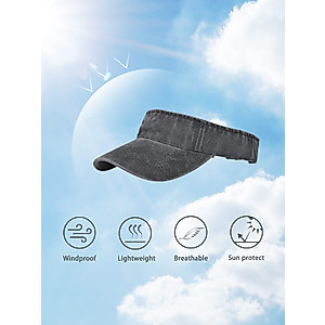 Century Star Visors for Women Mens Sun Visor Hats Sports Outdoor Hat Tennis Running Summer Adjustable Beach Cap Sun Protection Z Black& White One Size