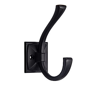 TUNNY 5 Pack Antique Design Wall Hanging Coat Hooks - Matte Black Coat Hooks Towel Hook for Entry Shoe Cabinet, Wardrobe Bathroom Bedroom Furniture Hardware