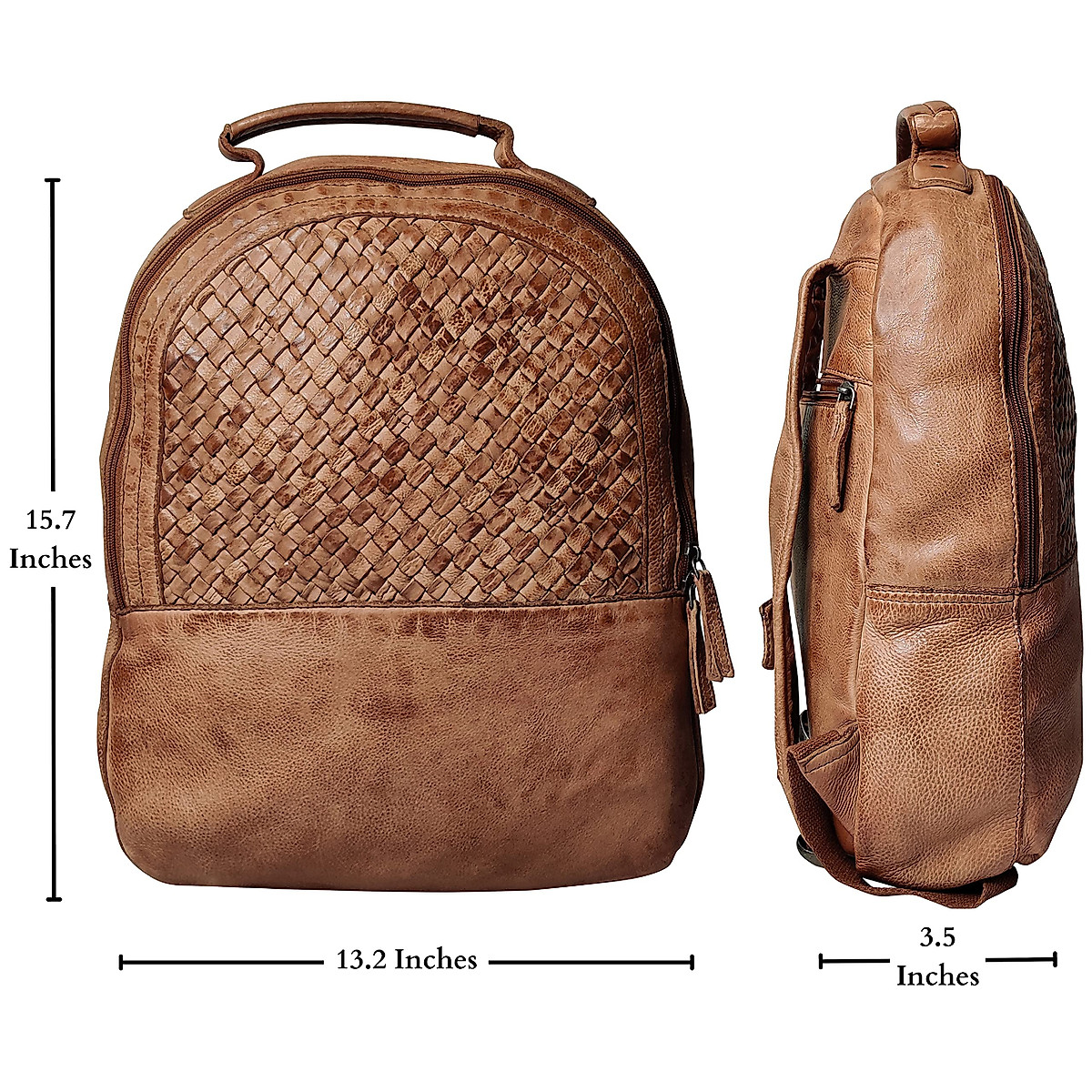 RUSTIC TOWN Mothers Day Gifts Leather Backpack Purse for Women - Washed Leather Multipurpose Laptop Handbag, College Bookbag Camping Daypack Fashion Shoulder Travel Bag