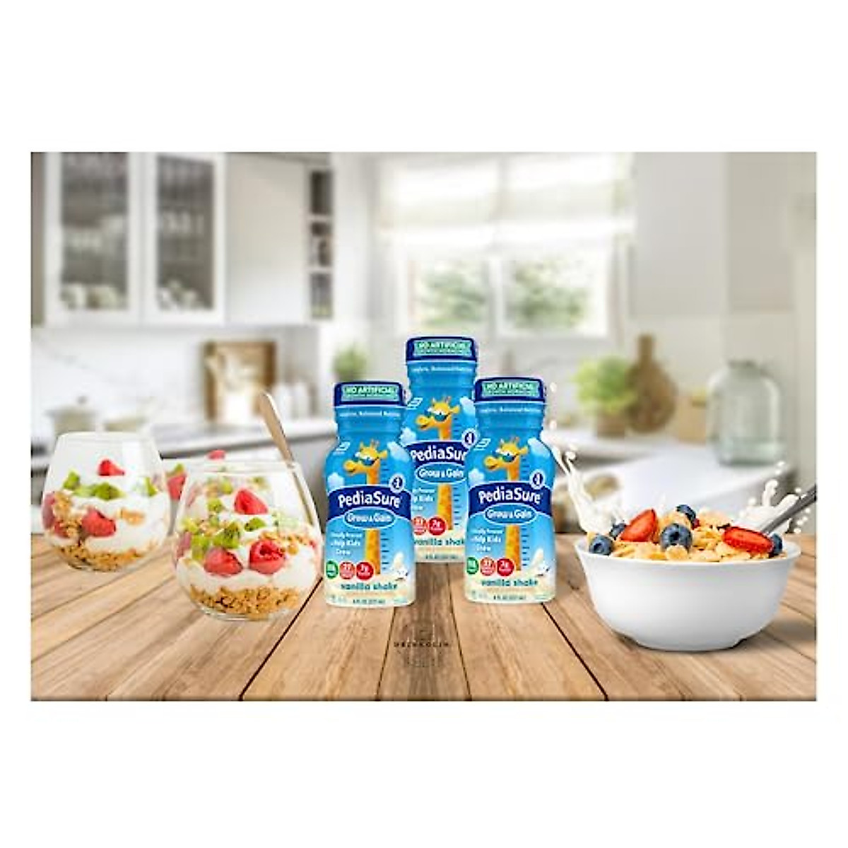 PediaSure Immune Support Kids Protein Shake Grow & Gain Vanilla Flavor, 8 Fl Oz 4 Pack