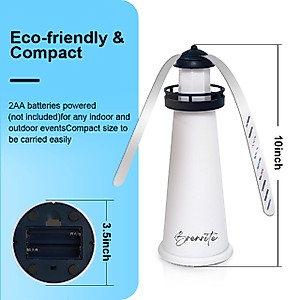 Brenrite, Fly Fans for Tables, 2 Pack Lighthouse Fly Fan, Fly Repellent, Keep Bugs Off Food, Holographic Fan, Fly Away, Table top Bug Repellent/deterant