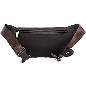 VELEZ Top Grain Leather Black Matte Backpack + Brown Fanny Pack for Men