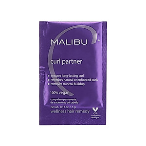Malibu C Curl Partner Wellness Remedy (1 Packet) - Removes Mineral Build up for Healthier + Bouncier Curly Hair - Contains Gentle Antioxidants for Curly Hair Care