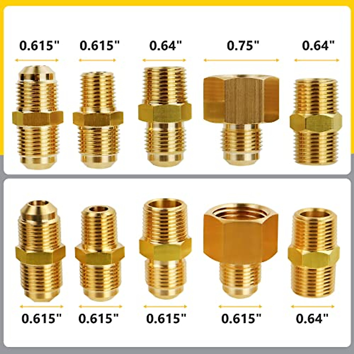 Upgraded 10 Feet High Pressure Braided Propane Hose Extension with 5 Conversion Coupling 3/8" Flare to 1/2" Female NPT,1/4" Male NPT,3/8" Male NPT,3/8" Male Flare for Heater,BBQ Grill,Flexible,Durable
