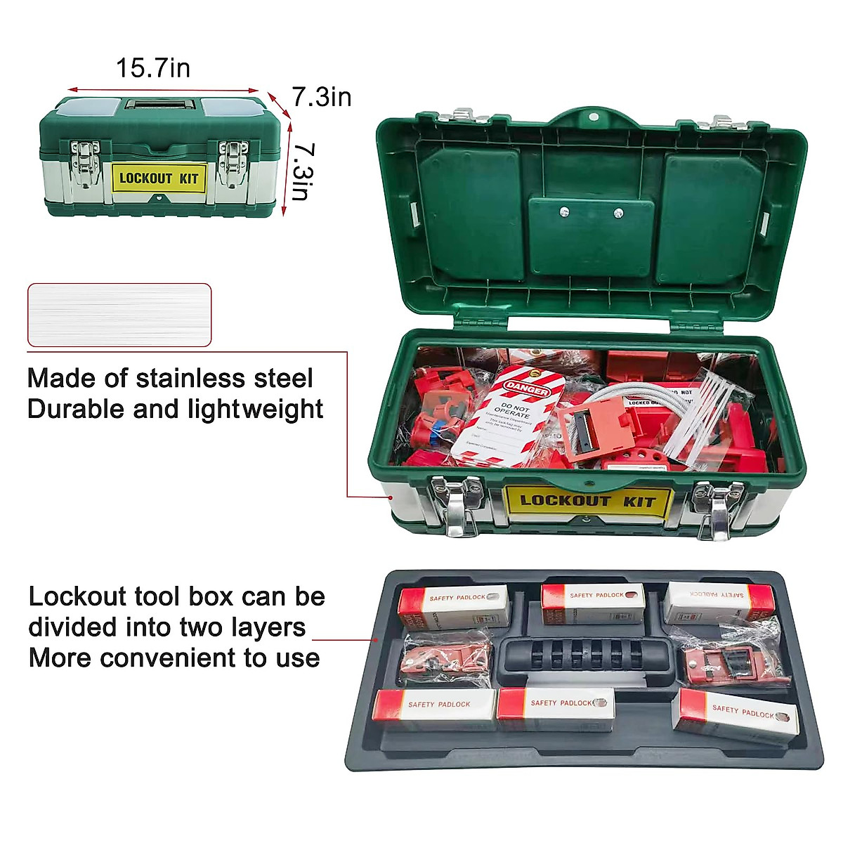 RealPlus Electrical Lockout Tagout Kit - Safety Padlocks, Gate Valve Lock, Ball Valve Lockout Device, Circuit Breaker Lockout, Hasp, Plug Lock, Cable Lockout, Loto Tags Set