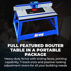 Kreg PRS2100 Bench Top Router Table - Full Size Portable Router Table - Workshop Router Table - Workbench Accessory - Holiday Home Improvement Gifts for Him