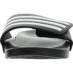 adidas Unisex Adilette Comfort Adjustable Slides Sandal, Black/White/Black, 9 US Men