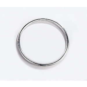 Meilanduo Solid 925 Sterling Silver 4MM Simple Plain Polished Round Circle Bangle Bracelets for Women (1x 60mm round circle bangle)