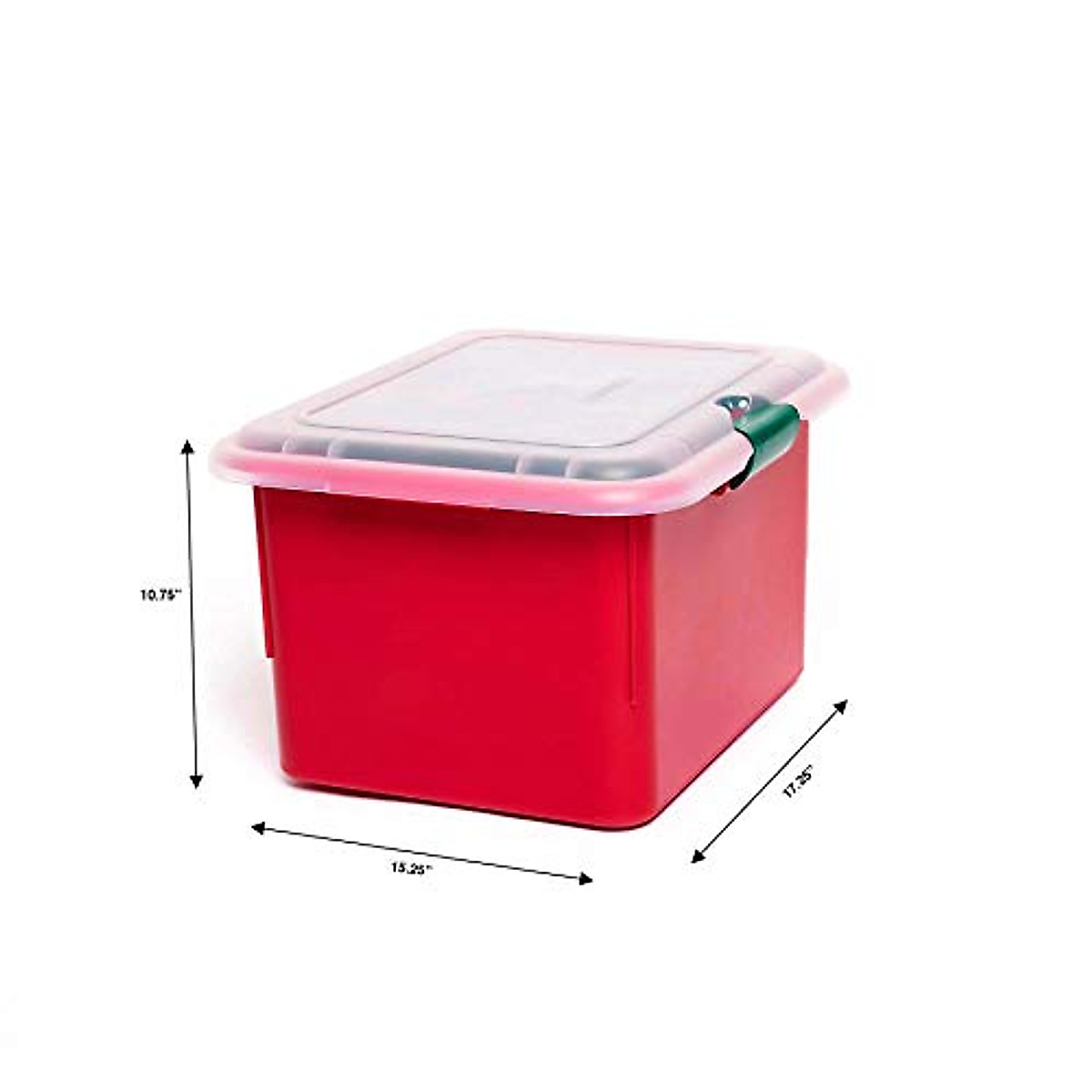 HOMZ 7875RBGLDC.02 Light Organizer Holiday Plastic Storage Container, 2 Pack, Red and Green, 2 Sets