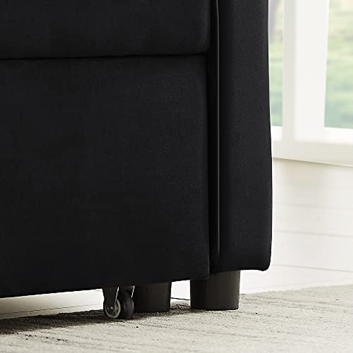 HABITRIO Modern 55.2" Small Pull Out Sleep Sofa Bed 2 Seater Loveseats Sofa Couch with Adjsutable Backrest and Lumbar Pillows for Apartment Office Living Room