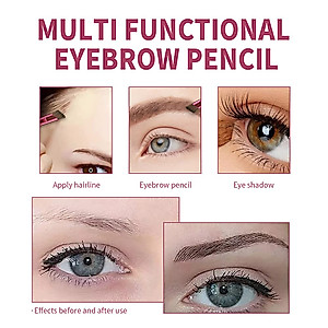 4D Hair Stroke Brow Stamp Brush, Eyebrow Hair Stroke Brush, Ultra-thin 4D Eyebrow Stamp Brush, Realistic Hair Stroke Eyebrow Brush Eye Brow Stamping Kit(Light Brown)