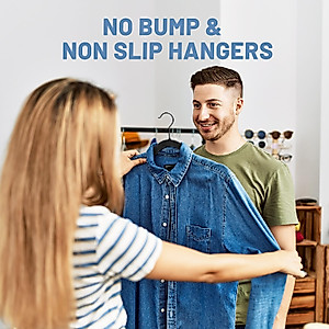 HOUSE DAY Black Velvet Hangers 60 Pack, Velvet Clothes Hangers Non Slip Felt Hangers, Heavy Duty Coat Hangers for Closet, Ultra Slim Hangers Black Hangers Space Saving Hangers for Suits, Shirt