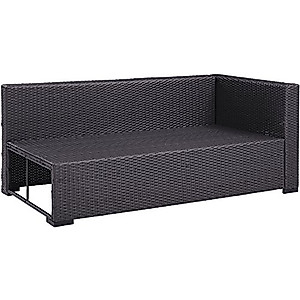 Crosley Furniture KO70129BR-MI Biscayne Outdoor Wicker Single-Arm Loveseat with Mist Cushions - Brown