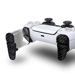 PlayVital Dune 2 Pairs Trigger Stop Shoulder Buttons Extension Kit for ps5 Controller, Stopper Bumper Trigger Extenders for PS Portal, Game Improvement Adjusters for ps5 Edge - Graphite Carbon Fiber