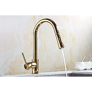 Kitchen Mixer Tap,Kitchen Faucet Sink Faucet Single Handle Pull Out Kitchen Tap Single Hole Rotating Water Mixer Tap,3
