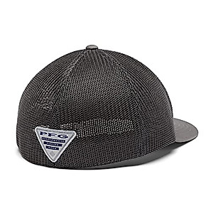Columbia Unisex PFG Mesh Ball Cap, Titanium/Black/Hook, Large/X-Large