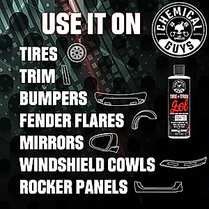 Chemical Guys TVD_108_16 Tire and Trim Gel for Plastic and Rubber, Restore and Renew Faded Tires, Trim, Bumpers and Rubber, Safe for Cars, Trucks, SUVs, Motorcycles, RVs & More 16 fl oz