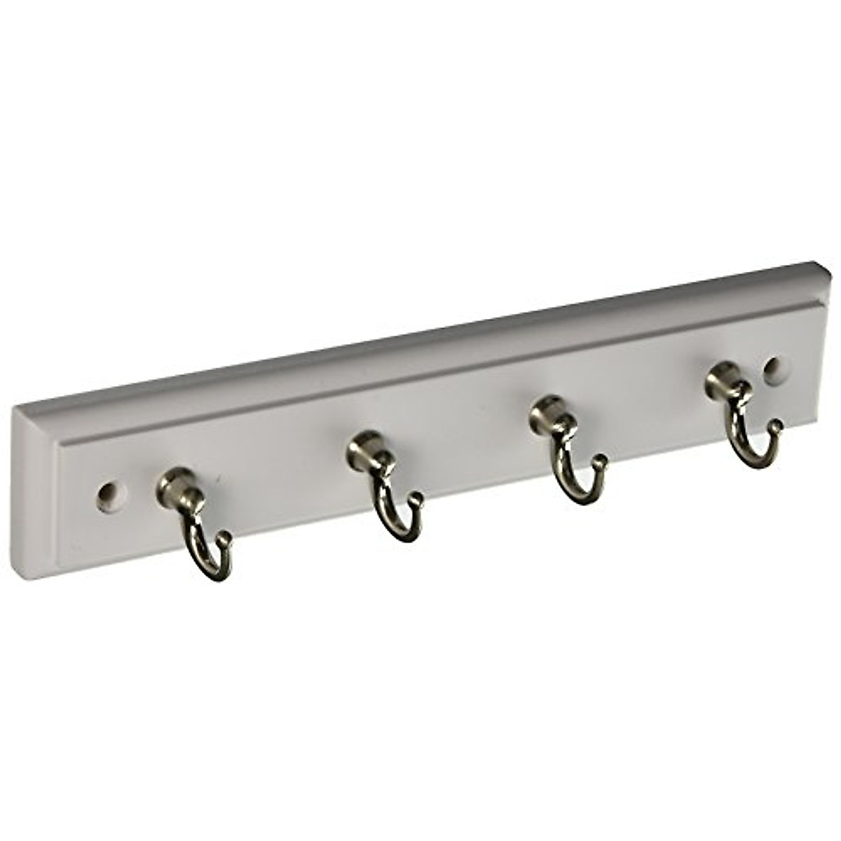 Amerock HR55590WG10 Key & Gadget Hook Rack 8-5/8in(219mm) - White/Satin Nickel
