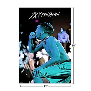 XXXtentacion Poster Concert Blue XXXtentacion Merch Bad Vibes Forever XXX 17 Album Art Skins Trap Music Aesthetic XXXtenations Merch XXtentacion Tapestry Rapper Cool Wall Art Print Poster 12x18
