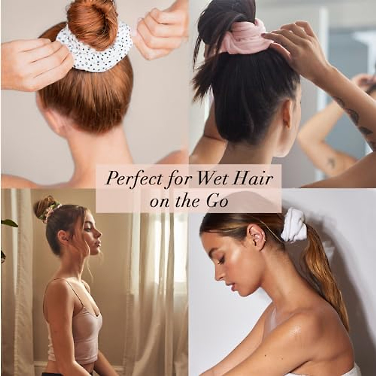 Kitsch Microfiber Hair Towel Scrunchies - Ultra Soft, Large, 2 pcs (White) - Ideal for Thick, Thin, Curly or Straight Hair - Fast Drying Magic - Perfect for Women and Girls - Machine Washable